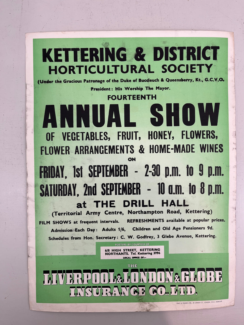 Kettering Flower Show Poster – Garden & Wood